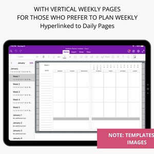 Onenote Digital Planner Undated, Onenote Planner Daily Onenote Template ...