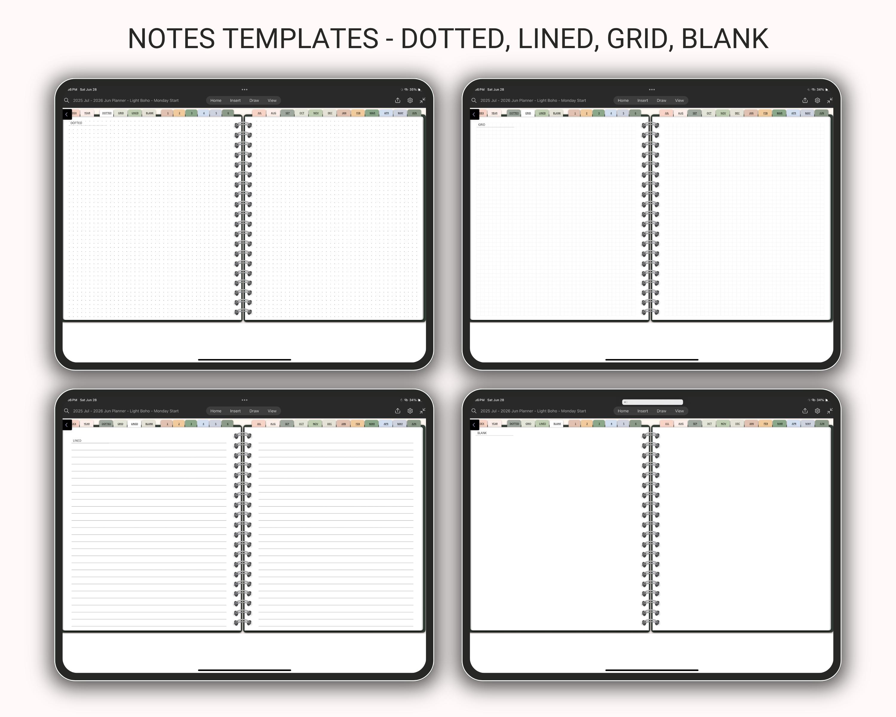 July 2025 to June 2026 Onenote Planner, Digital Midyear Planner ...