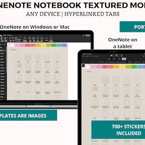 Onenote Notes Template, Onenote Digital Notebook, Onenote Textured ...