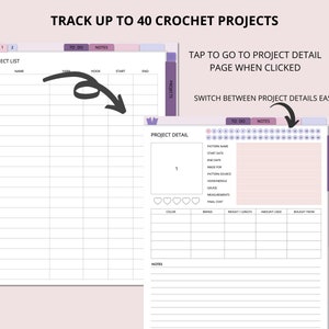 Crochet Pattern Journal, Digital Crochet Notebook, Crochet Project ...