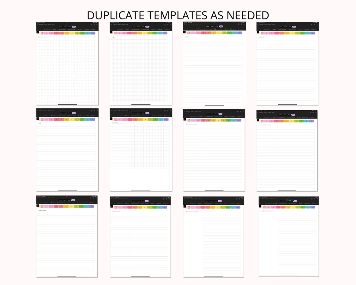 Onenote Notebook Portrait Onenote Notes Template Onenote - Etsy