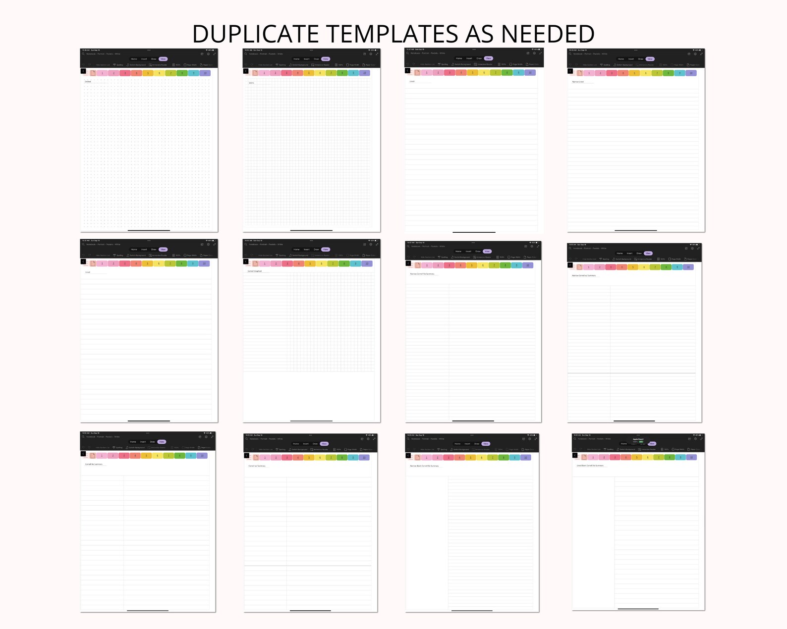Onenote Notebook Portrait Onenote Notes Template Onenote - Etsy