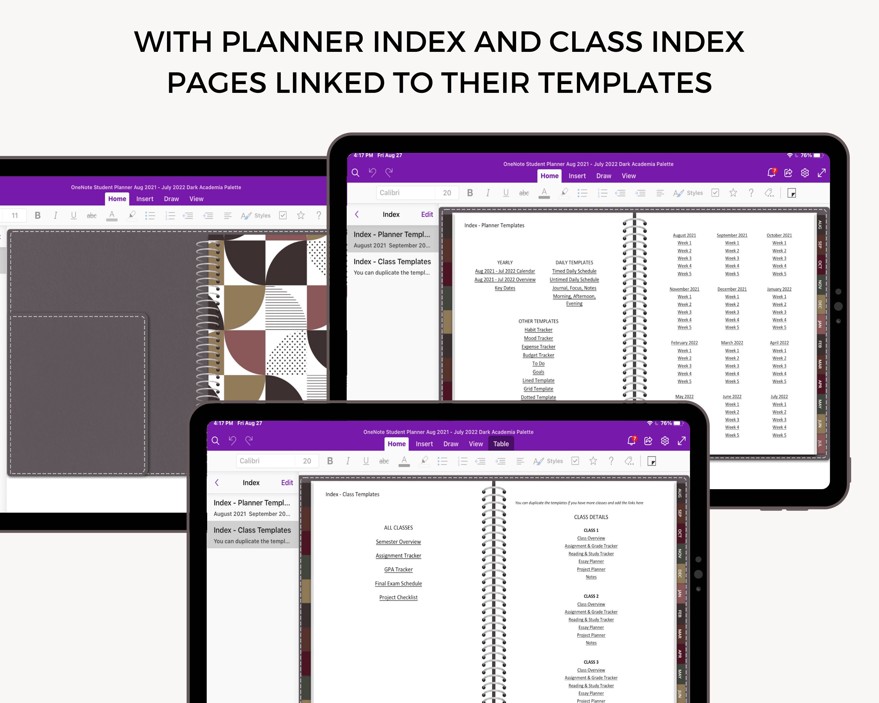 Onenote Student Planner College Planner Monthly Weekly | Etsy
