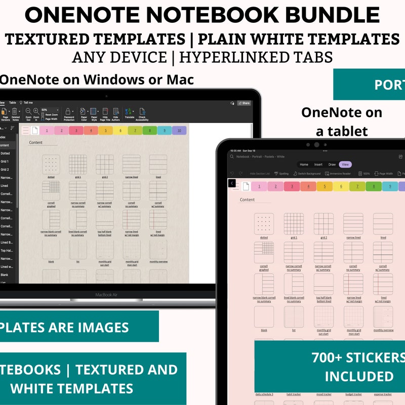 Onenote Templates - Etsy