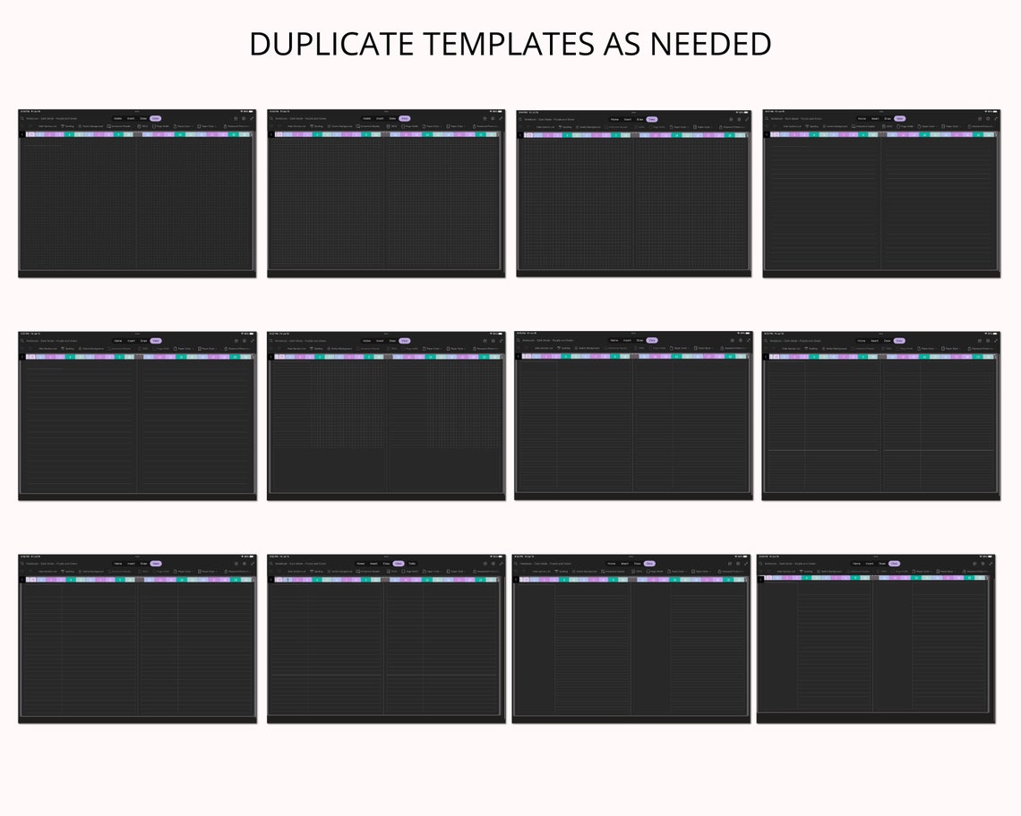 Onenote Notebook Dark Mode Onenote Notes Template Onenote - Etsy