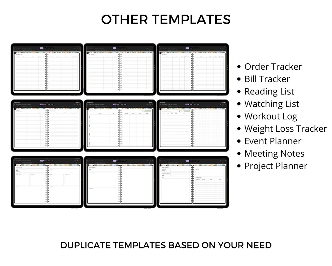 Onenote Planner Undated Onenote Digital Planner Template - Etsy