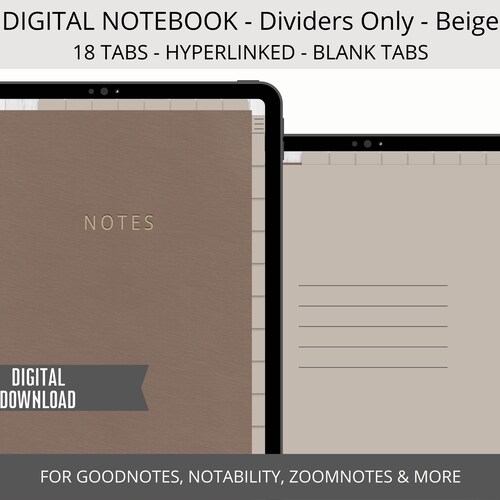 Digital Notebook Tabs Goodnotes Notebook for Ipad - Etsy