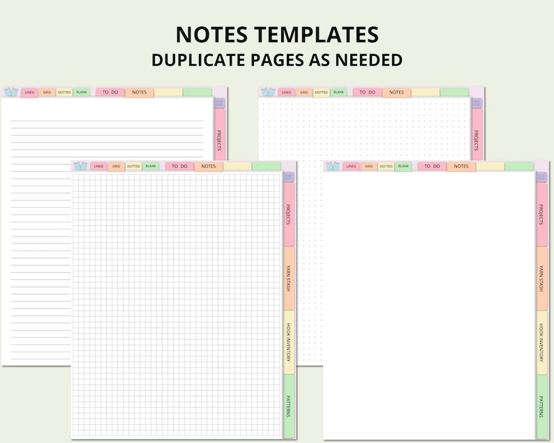 Digital Crochet Pattern Journal Digital Crochet Notebook - Etsy