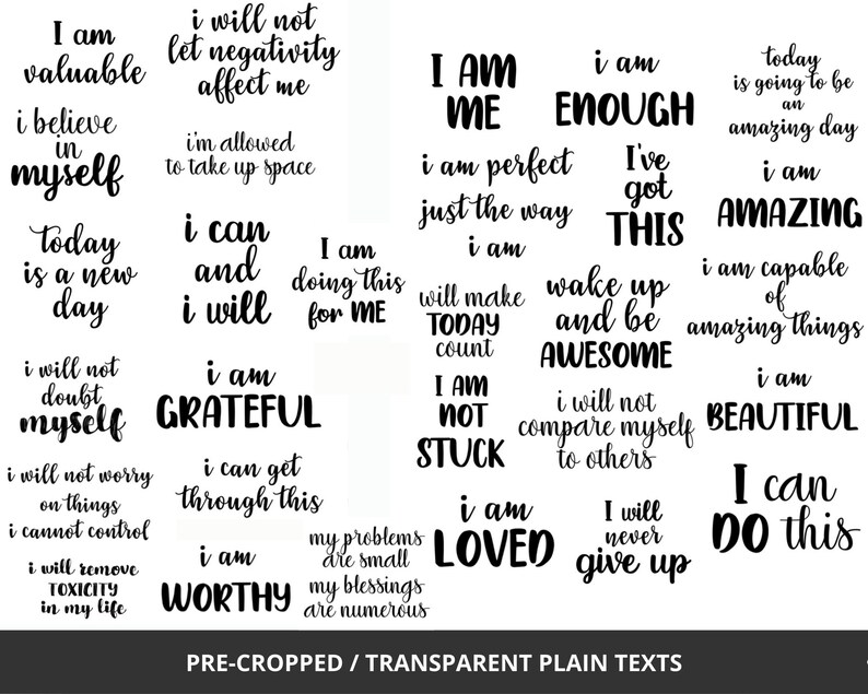 Affirmation Digital Stickers, Affirmation Stickers for Goodnotes ...