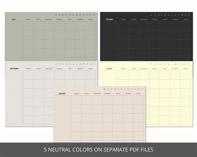 Goodnotes Monthly Planner Undated Digital Planner Notability | Etsy
