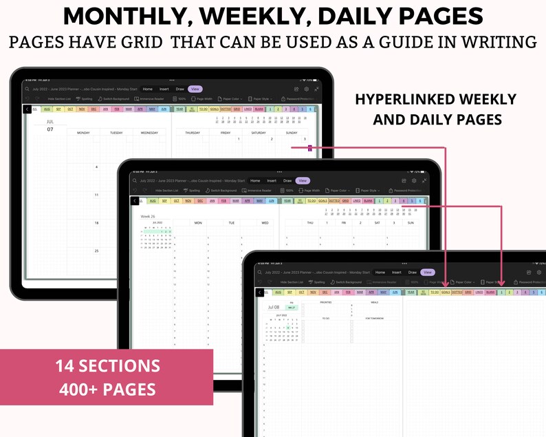 Onenote Planner 2022 2023 Digital Mid Year Planner Onenote - Etsy