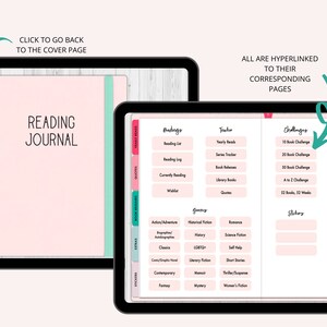 Digital Reading Journal, Digital Reading Planner, Reading Journal for ...