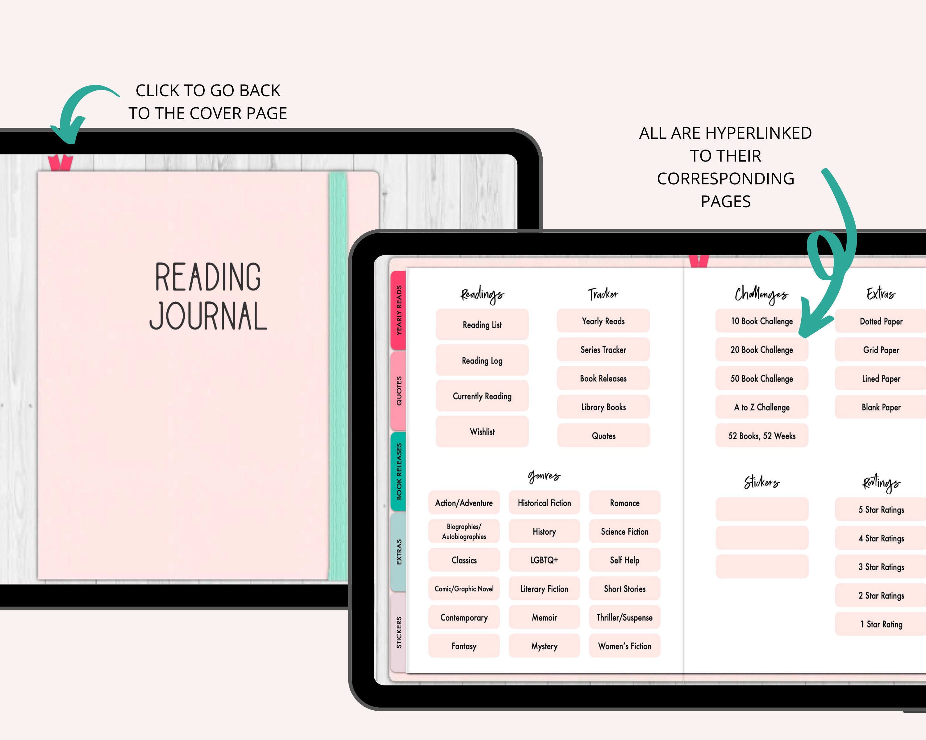Digital Reading Journal Digital Reading Planner Reading - Etsy