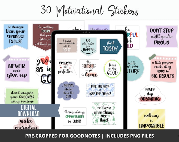 Motivational Digital Stickers Motivational Stickers for - Etsy