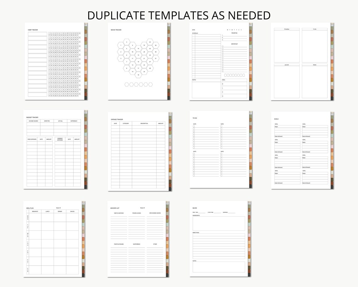Digital Notebook With Tabs Digital Notebook Goodnotes | Etsy