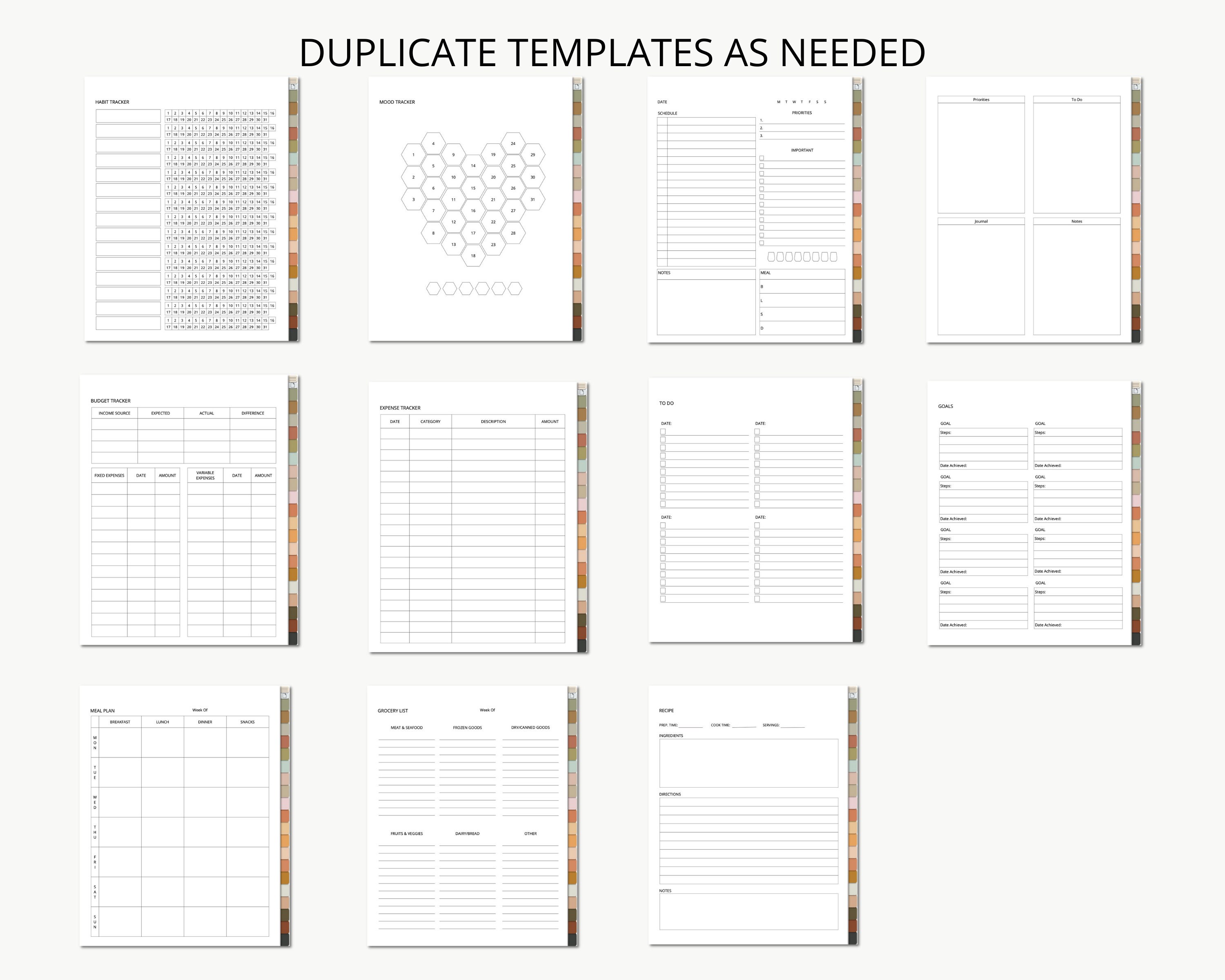 Digital Notebook With Tabs Digital Notebook Goodnotes - Etsy