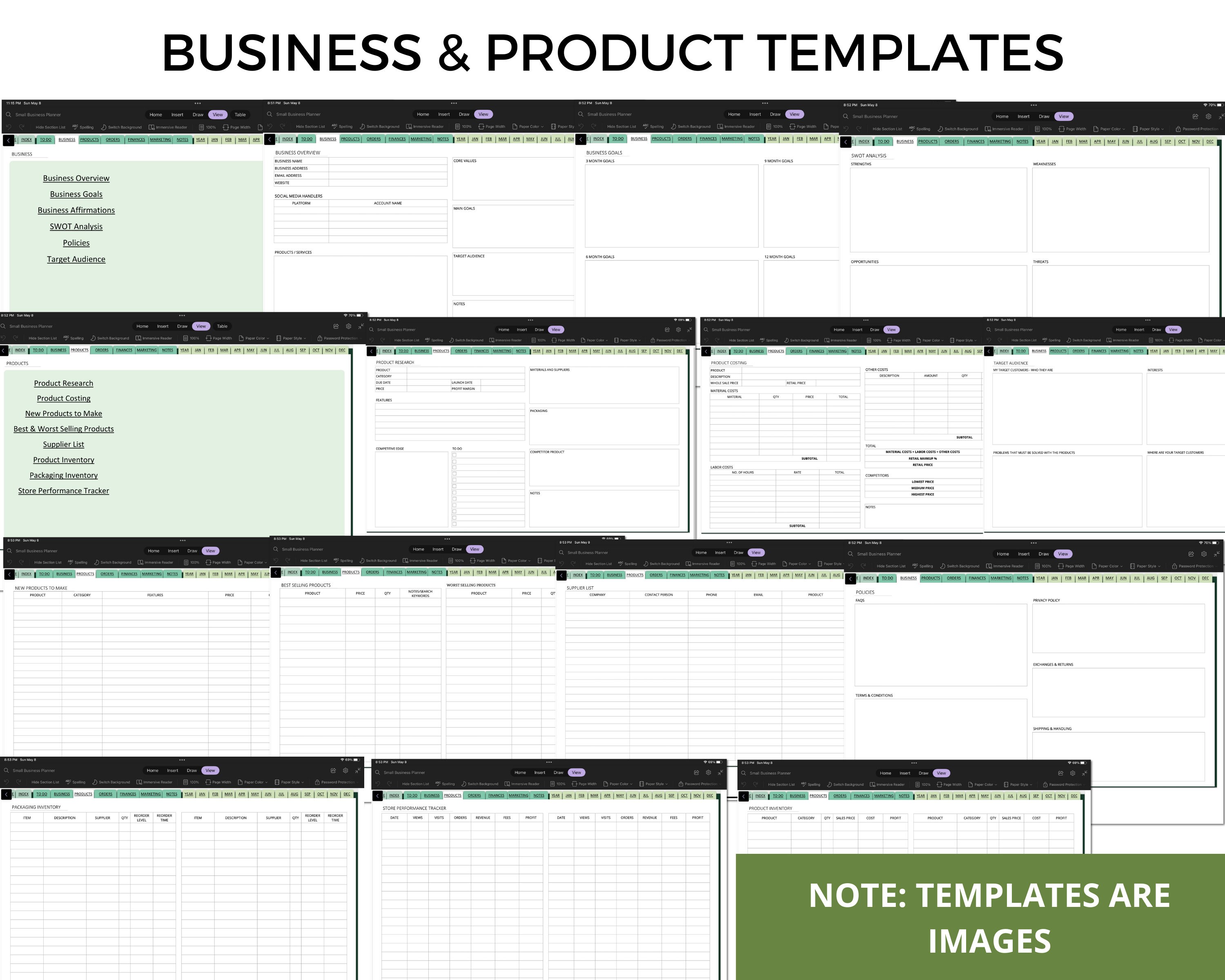 Onenote Business Planner Onenote Business Template Undated | Etsy