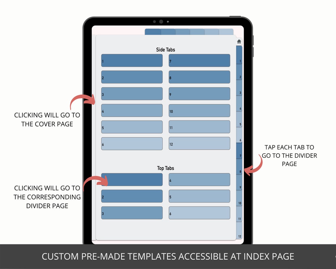 Digital Notebook Tabs Goodnotes Notebook for iPad | Etsy