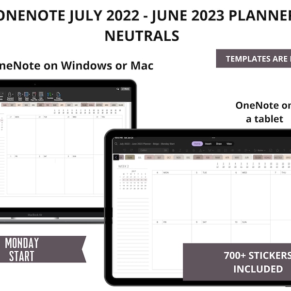 Onenote Template 2022 Planner - Etsy