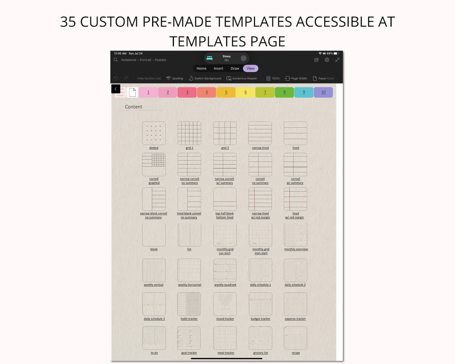 Onenote Notes Template, Onenote Digital Notebook, Onenote Textured ...