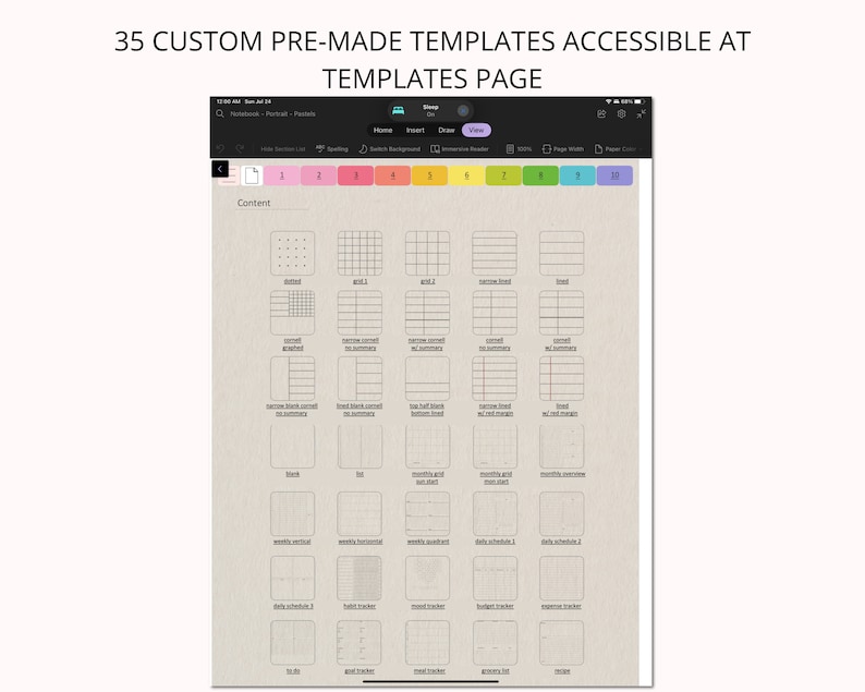 Onenote Notes Template, Onenote Digital Notebook, Onenote Textured ...