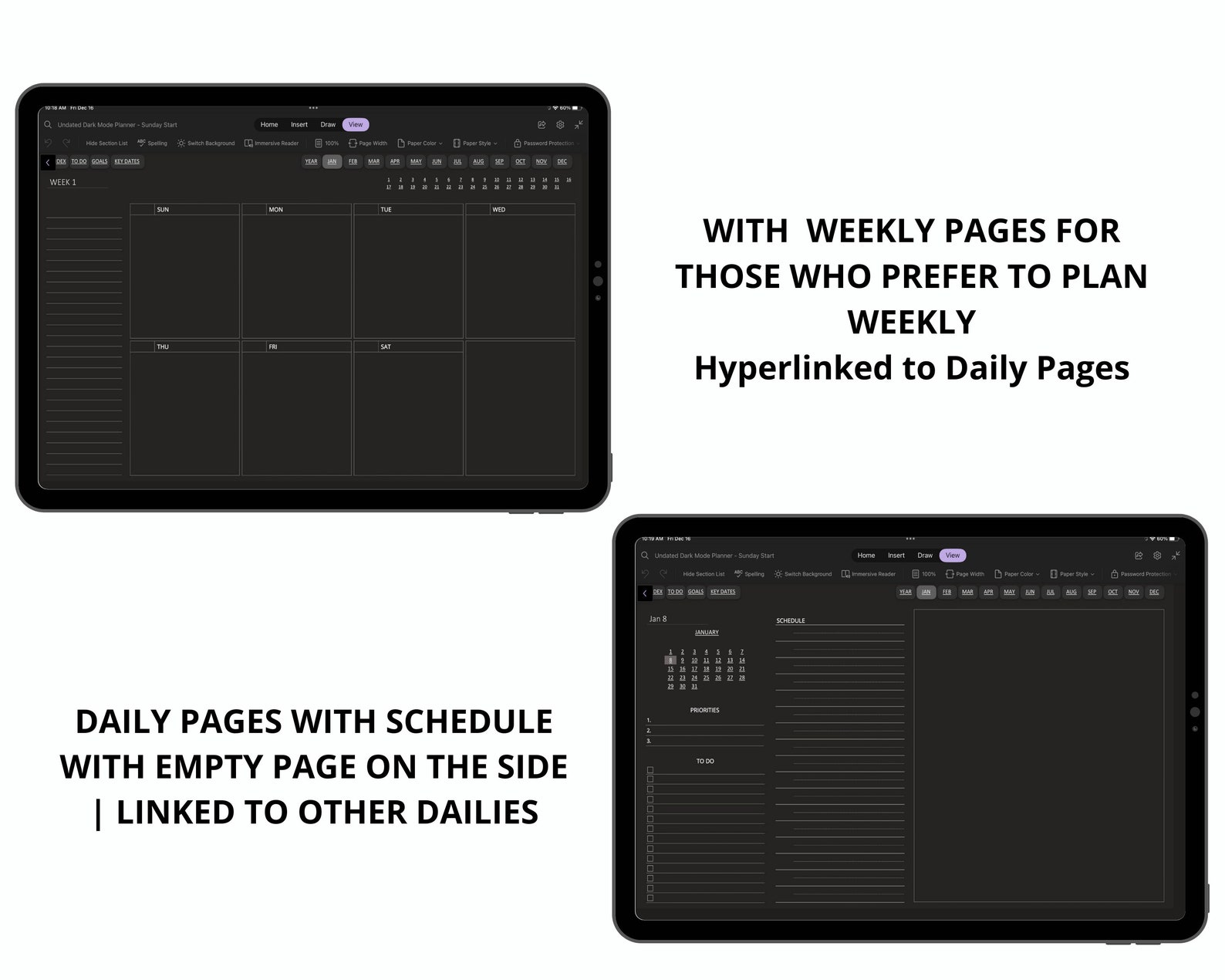 Onenote Digital Planner Bundle Dark Mode 2023 Dark Mode - Etsy