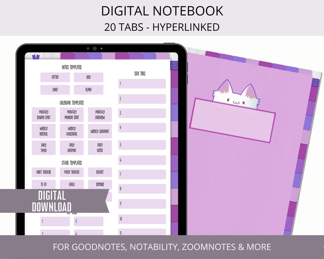 Digital Notebook Goodnotes, Digital Notebook With Tabs, Notebook for ...