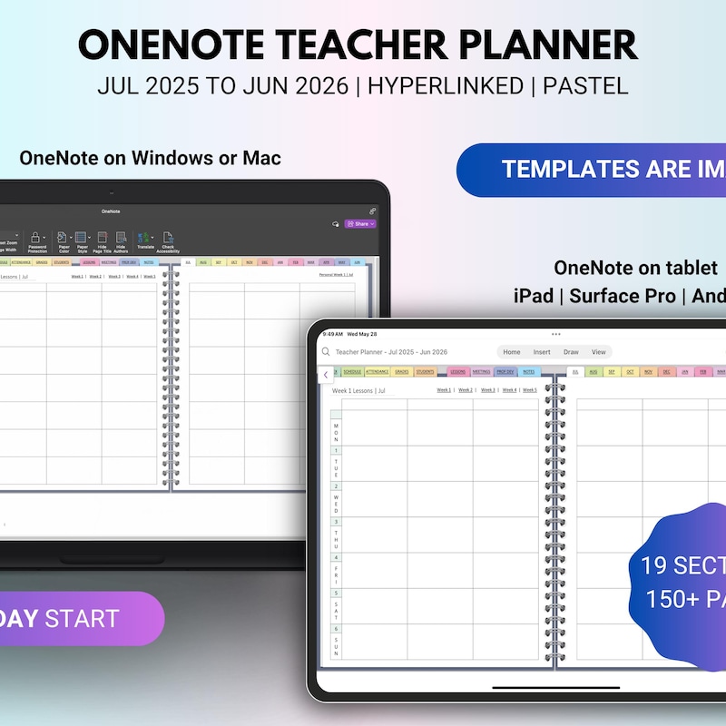Onenote Planner Weekly 2025 - Etsy