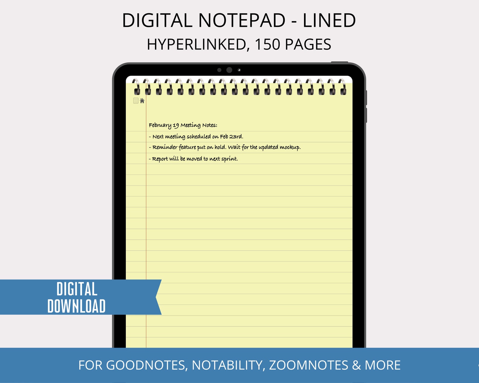 Digital Notepad Goodnotes Digital Notebook for iPad - Etsy