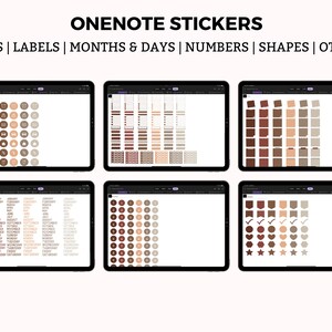 Onenote Digital Stickers, Onenote Planner Stickers, Onenote Beige ...