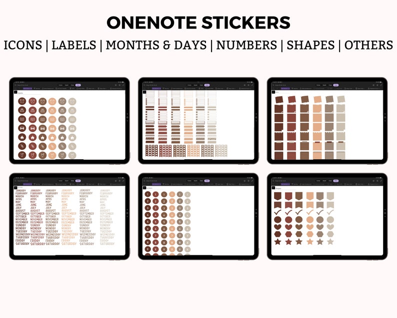 Onenote Digital Stickers Onenote Planner Stickers Onenote - Etsy