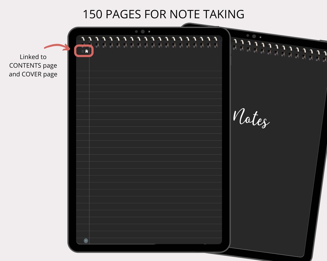 Digital Notepad Dark Mode Goodnotes Digital Notebook for | Etsy