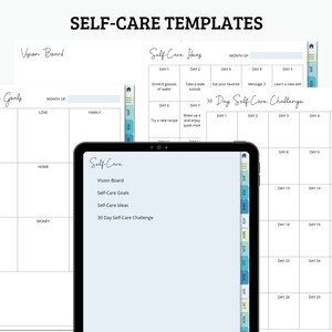 Digital Self Care Journal, Mental Health Planner, Wellness Template ...