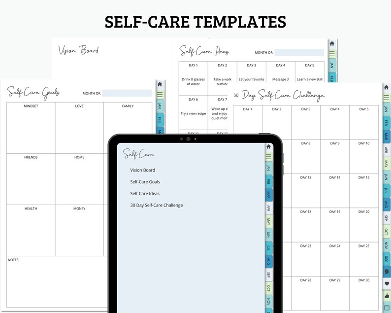 Digital Self Care Journal Mental Health Planner Wellness - Etsy