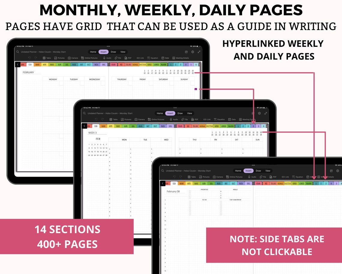 Onenote Undated Digital Planner Onenote Planner Undated - Etsy