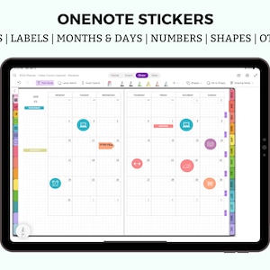 Onenote Digital Stickers, Onenote Stickers, Essential Stickers, Planner ...