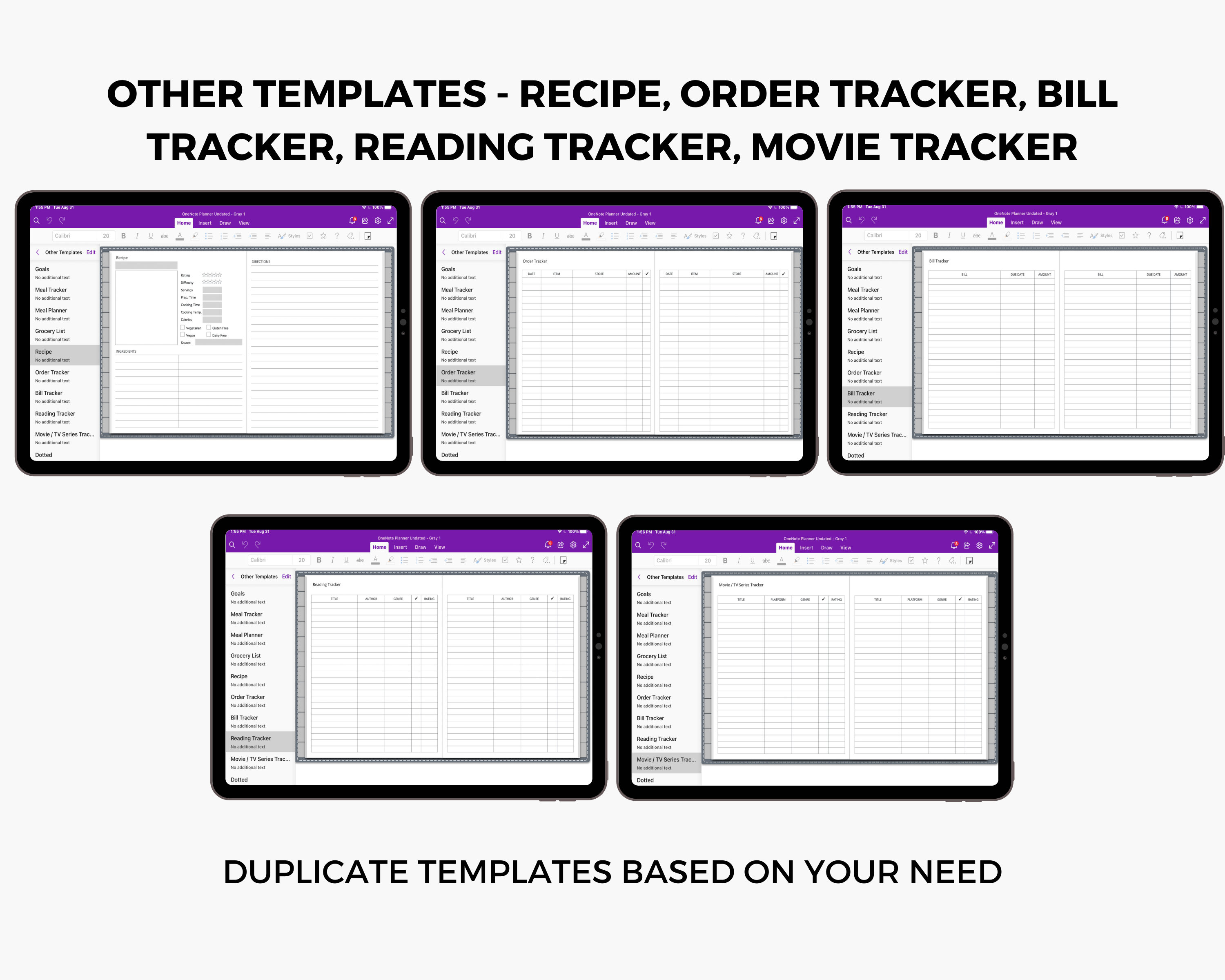 Onenote Digital Planner Undated Onenote Planner Daily Onenote - Etsy Canada