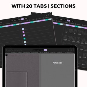 Onenote Notebook Dark Mode, Onenote Notes Template, Onenote Digital ...