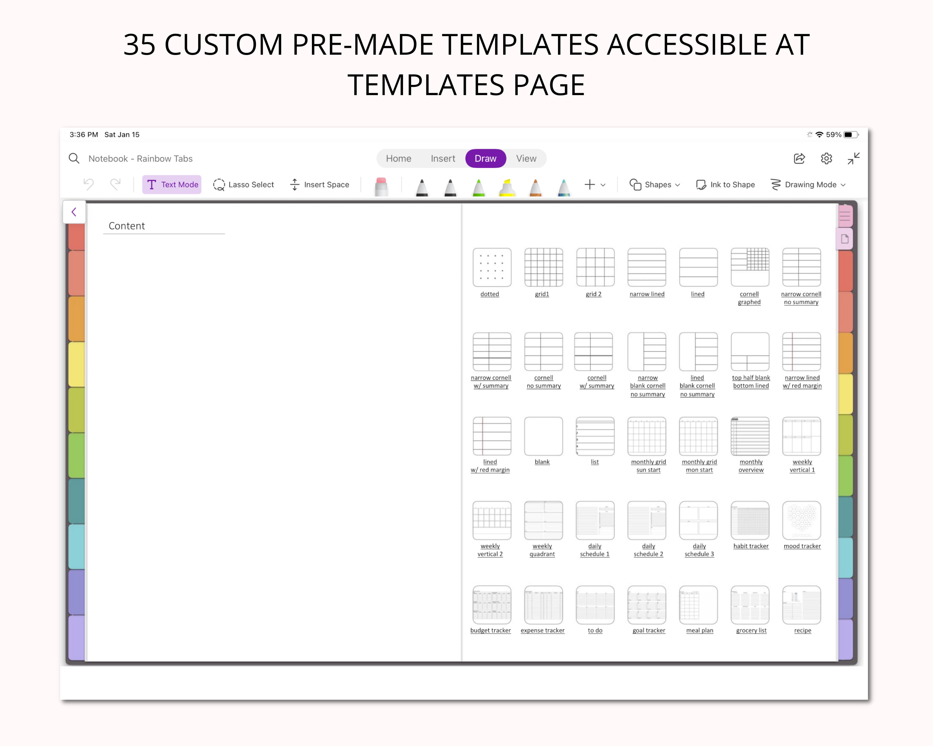 Onenote Notebook Onenote Notes Template Onenote Digital | Etsy Canada