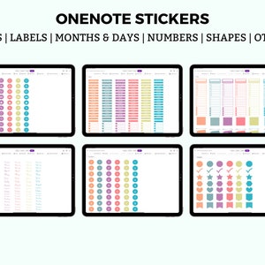 Onenote Digital Stickers, Onenote Stickers, Essential Stickers, Planner ...