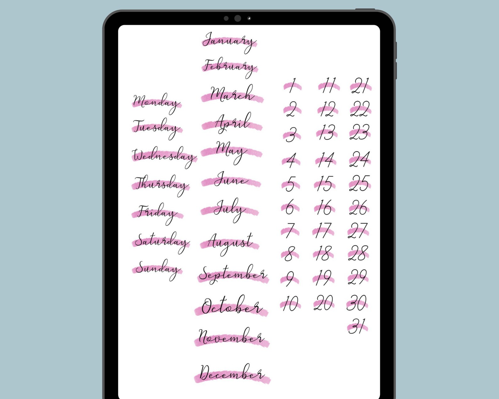 Digital Planner Stickers Goodnotes Precropped Calendar PNG | Etsy
