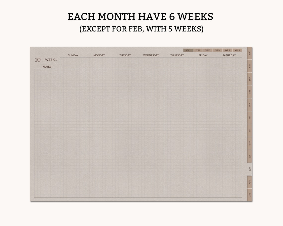 Digital Planner Undated Simple Digital Planner Monthly - Etsy