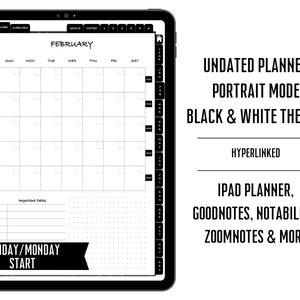 Undated Digital Planner Goodnotes, iPad Planner, Notability Planner ...
