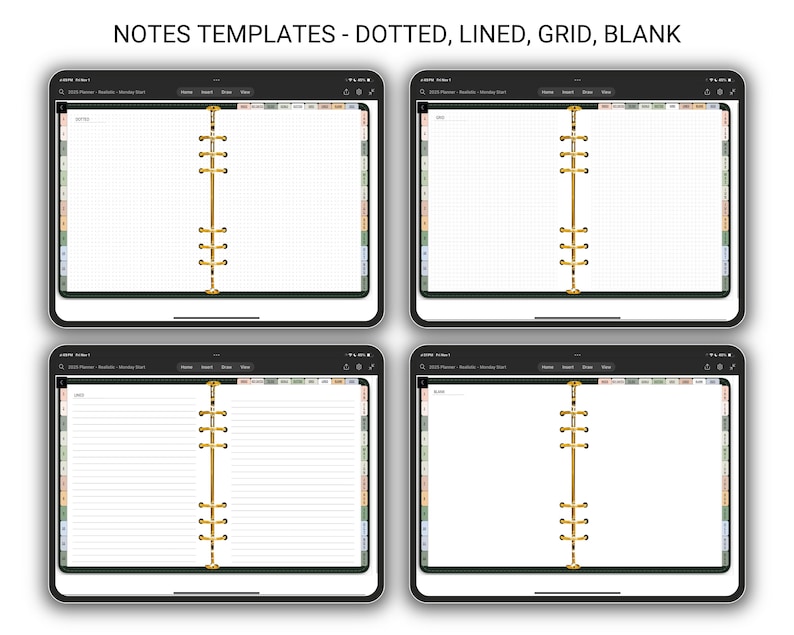 2026 Onenote Planner, Surface Pro Digital Planning, Realistic Themed ...