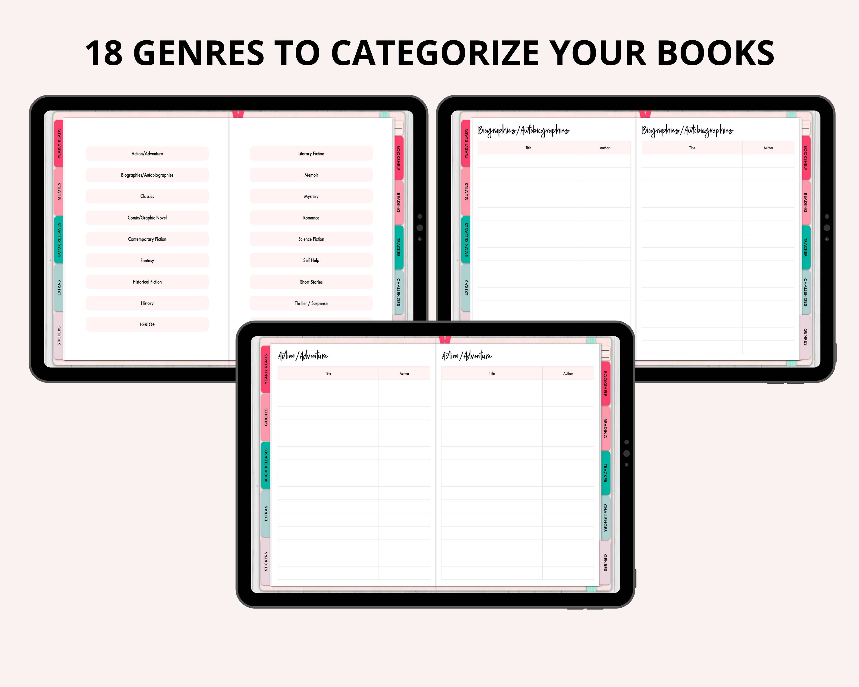 Digital Reading Journal Digital Reading Planner Reading - Etsy