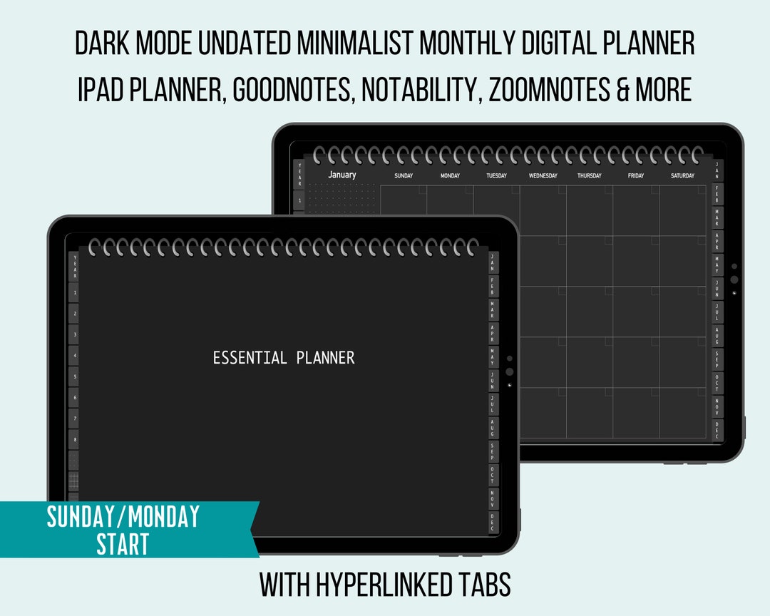 Undated Digital Planner Goodnotes, Undated Digital Monthly Calendar ...