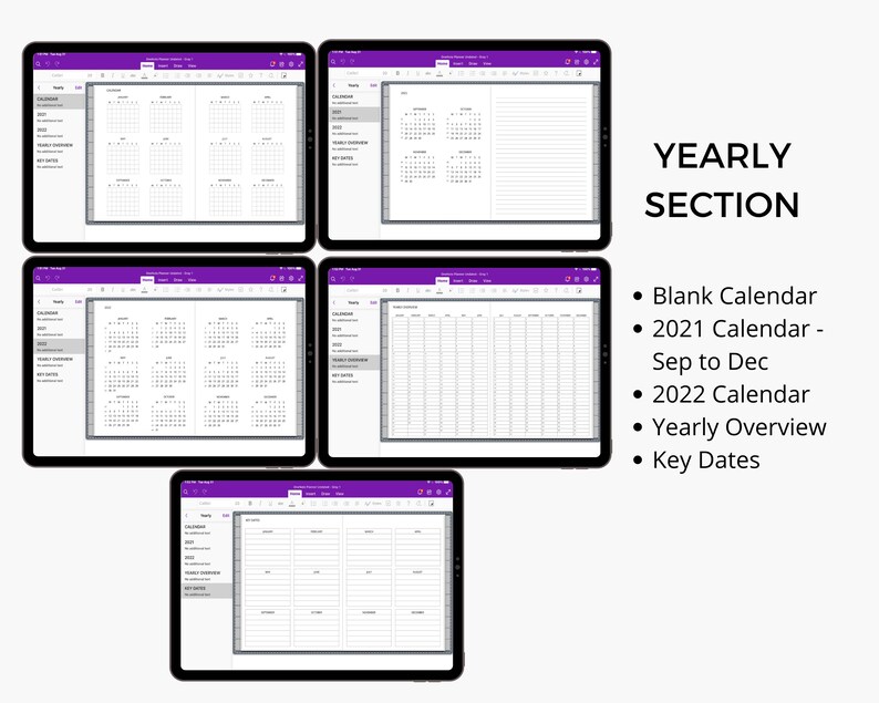 Onenote Digital Planner Undated, Onenote Planner Daily Onenote Template ...