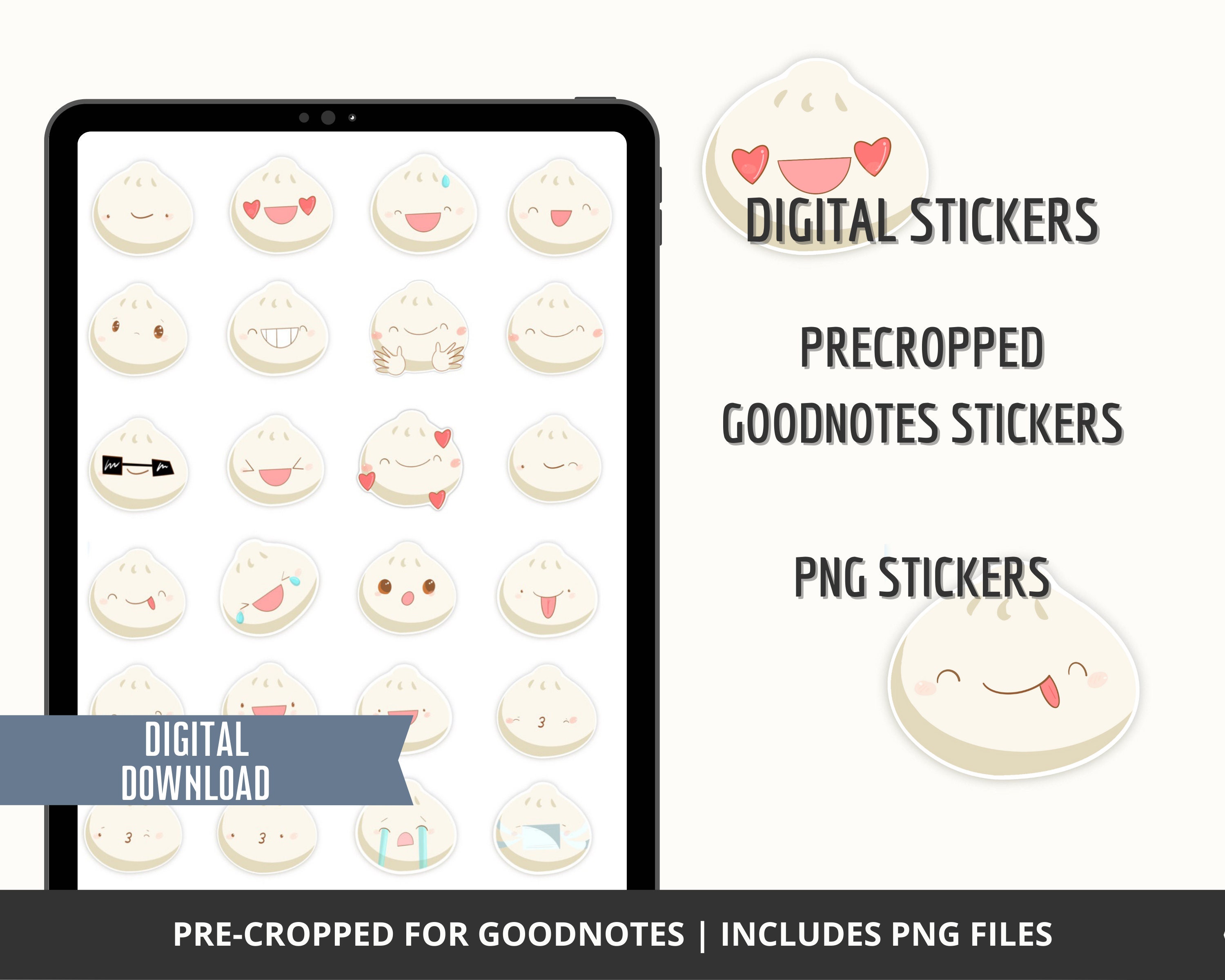 Goodnotes Digital Stickers, Precropped Planner Stickers, PNG Stickers ...