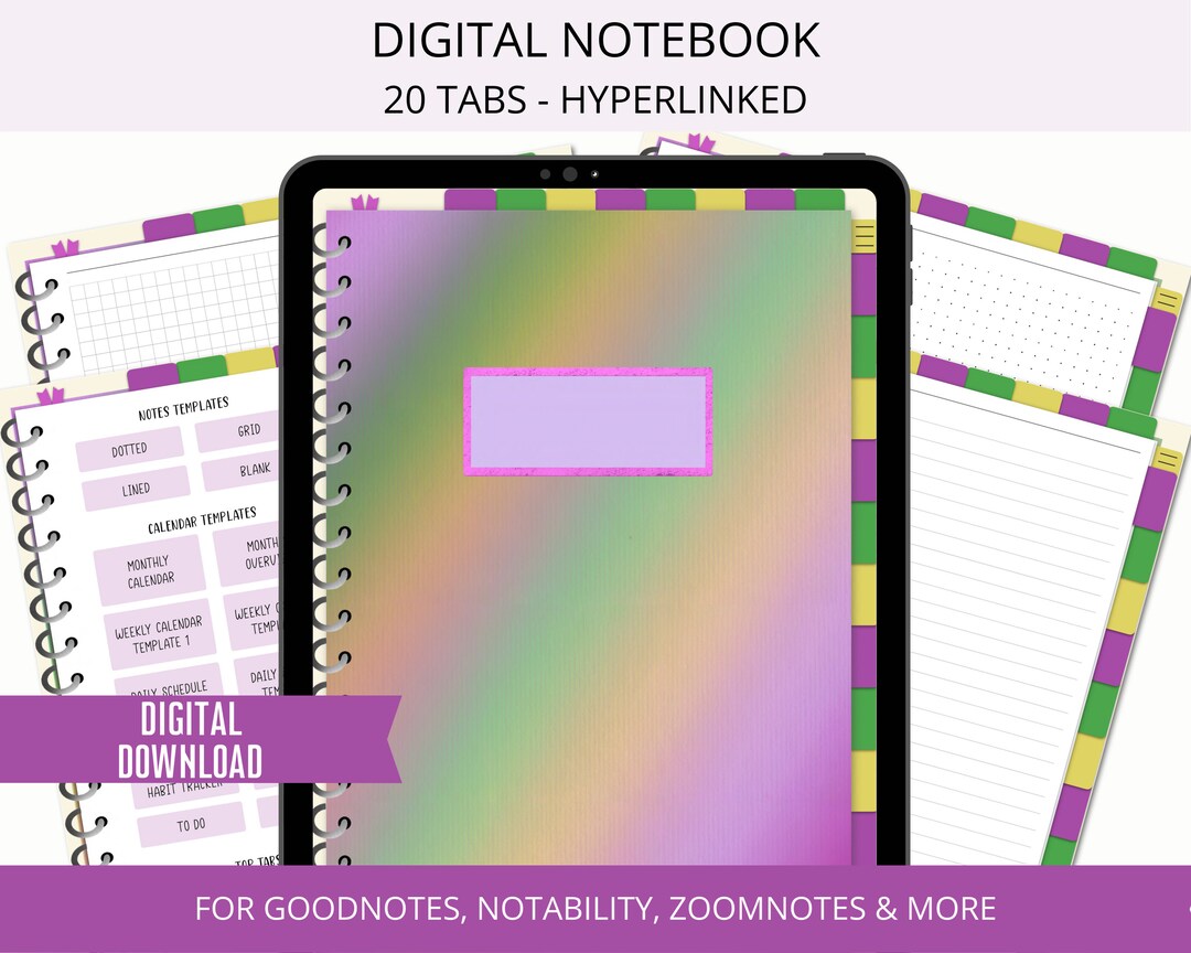 Digital Notebook Goodnotes, Digital Notebook With Tabs, Notebook for ...