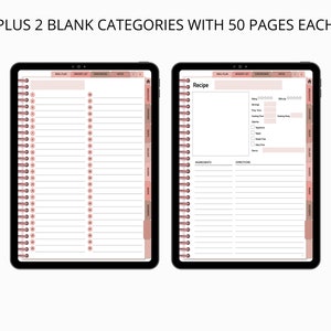 Digital Recipe Book Goodnotes, Notability, Digital Recipe Planner ...
